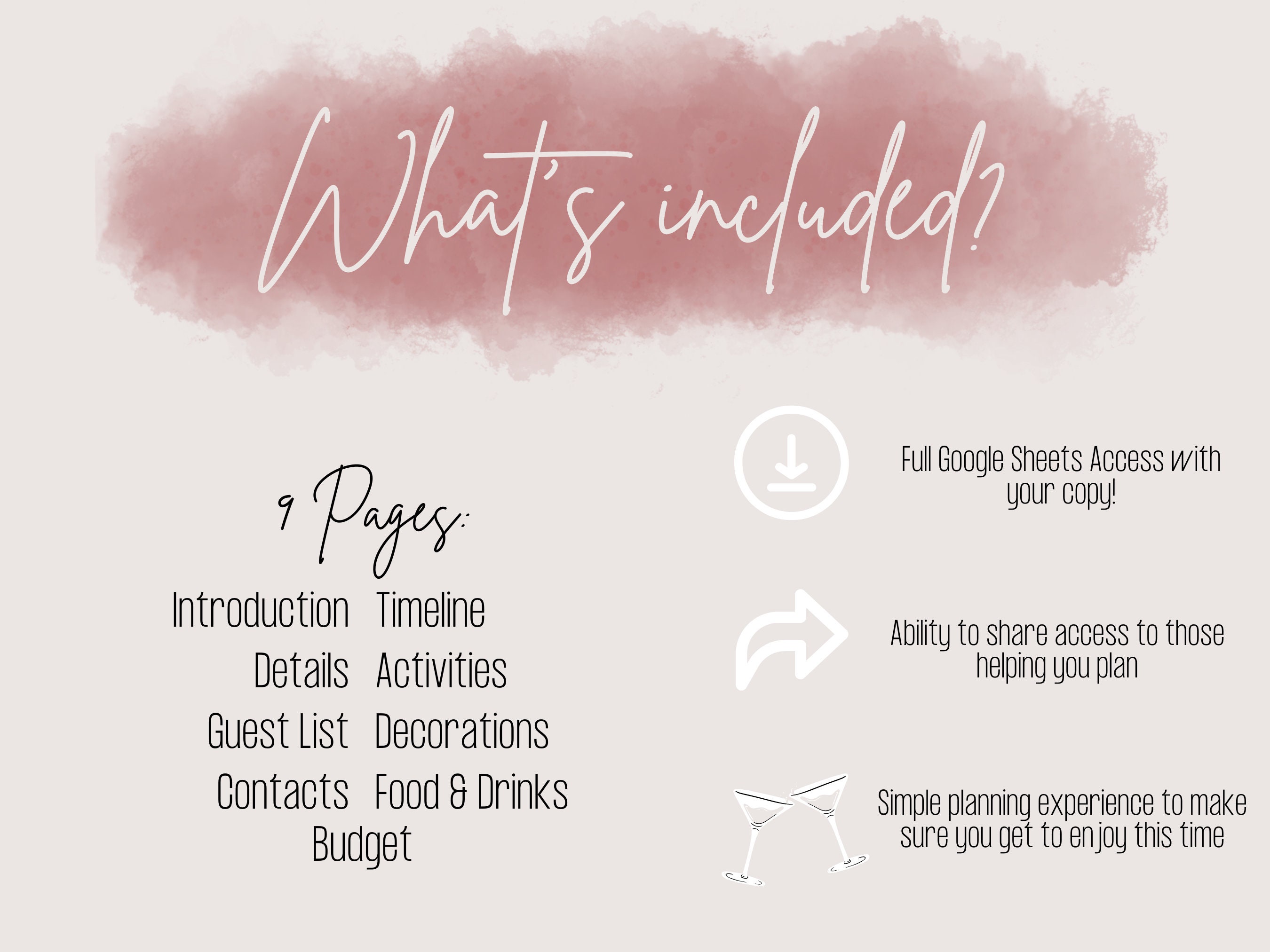 Digital Bridal Shower Planner, Google Sheets Bridal Shower Planner ...