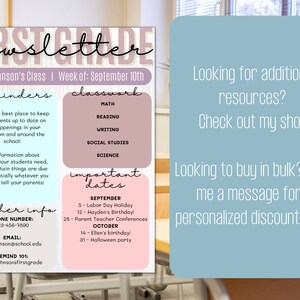 Weekly Classroom Newsletter, Elementary School, Teacher Resources ...