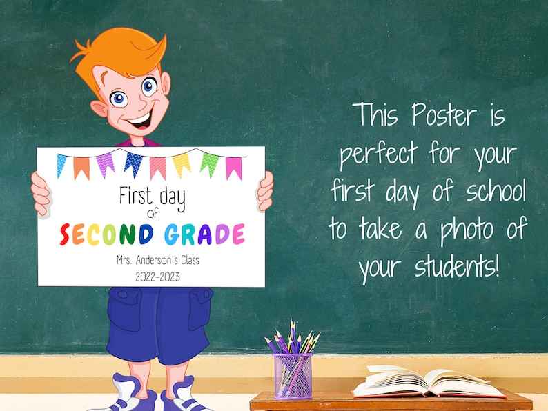 First Day of Second Grade Picture, First Day of School, Back to School ...