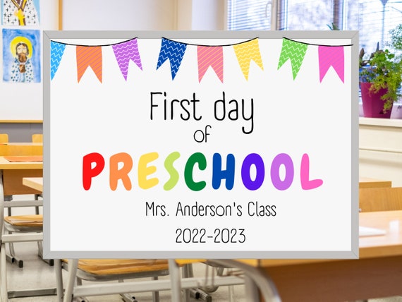 First Day of Preschool Poster First Day of School Back to - Etsy