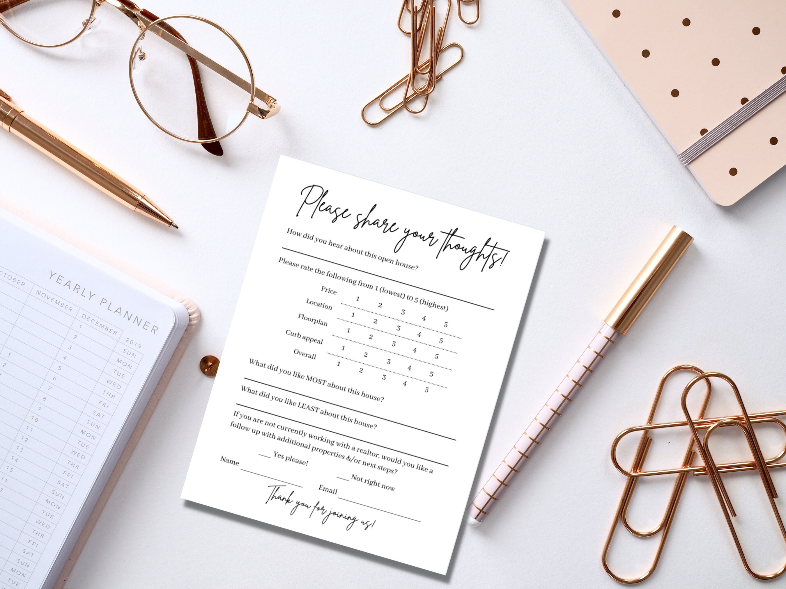 Open House Feedback Form | Digital Download | 071 - Etsy