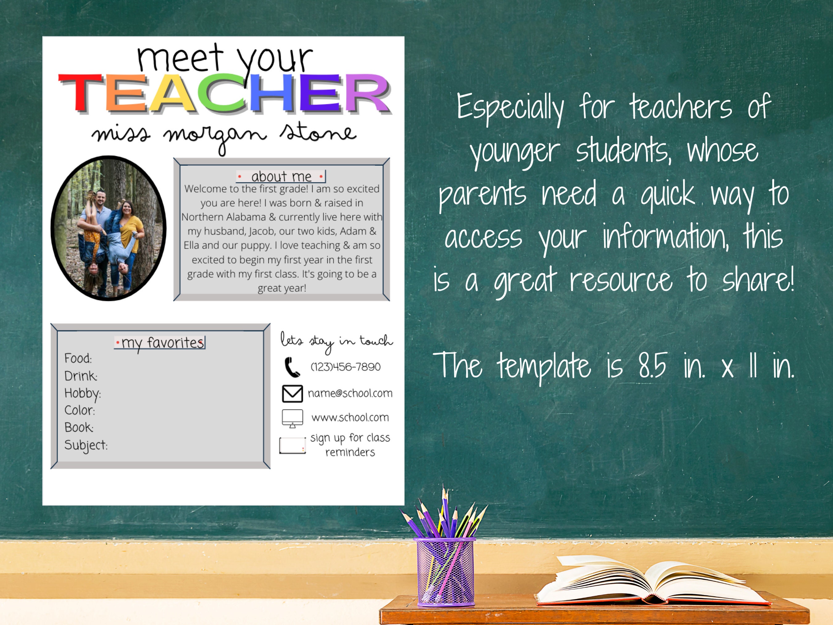 Meet Your Teacher Flyers Teacher Contact Information About - Etsy