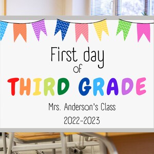 First Day of Third Grade, First Day of School Poster, Back to School ...