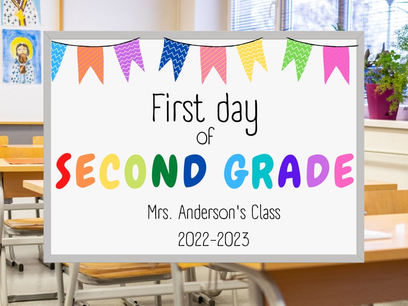 First Day of Second Grade Picture, First Day of School, Back to School ...