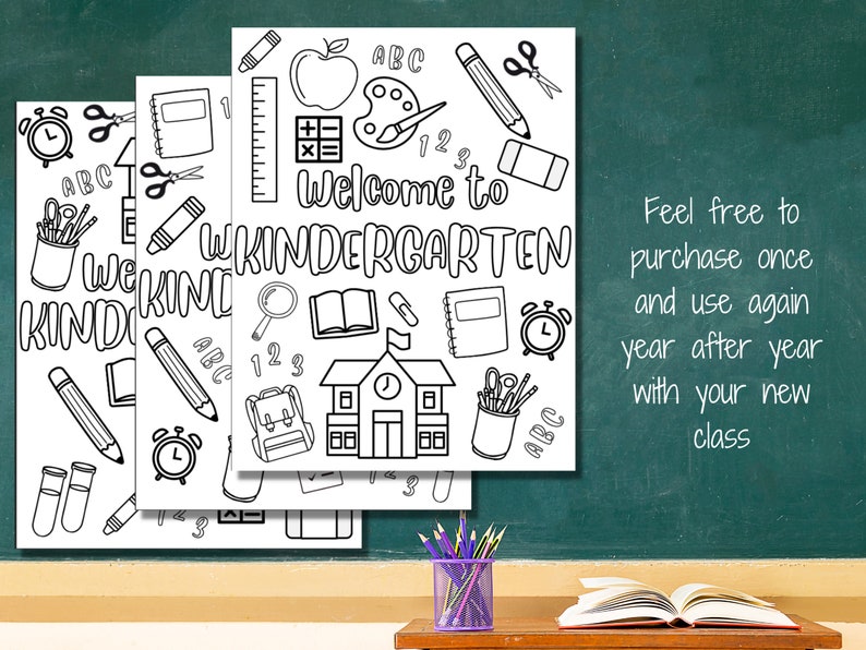 Welcome to Kindergarten Coloring Sheet, Open House, First Day of School ...