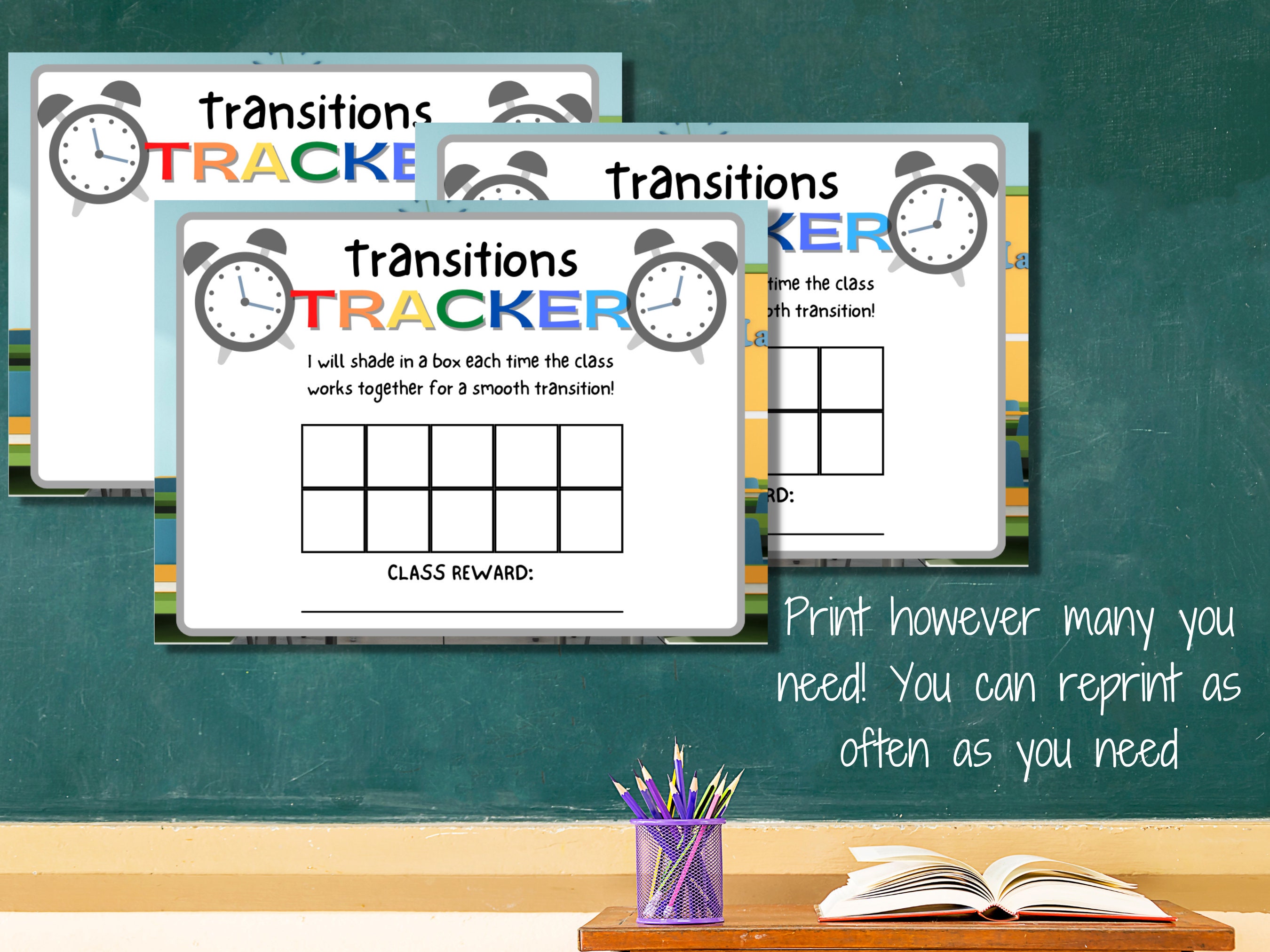 Classroom Management Transition Tracker, Student Incentive & Reward ...
