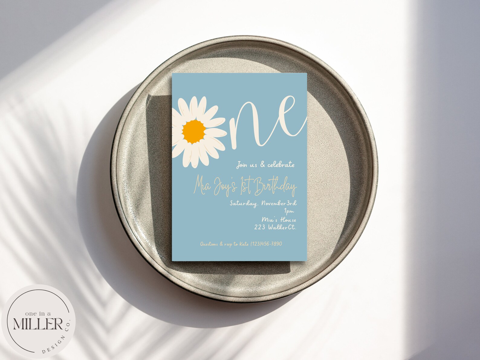 Daisy First Birthday Invitation, 1st Birthday Invites, Happy Birthday ...