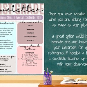 Weekly Classroom Newsletter, Elementary School, Teacher Resources ...