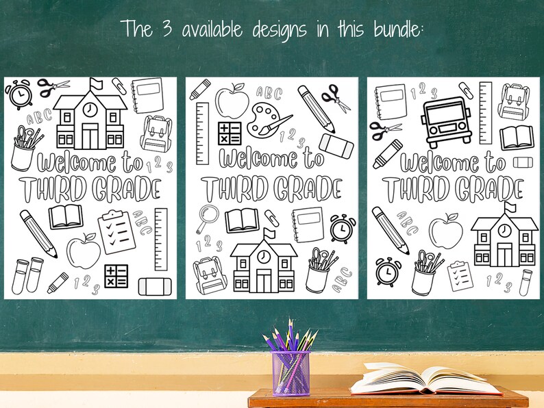 Welcome to Third Grade Coloring Sheet, Open House, First Day of School ...