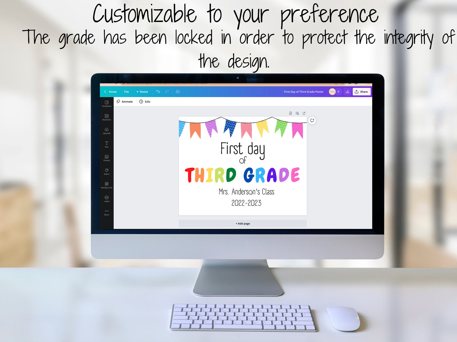 First Day of Third Grade, First Day of School Poster, Back to School ...