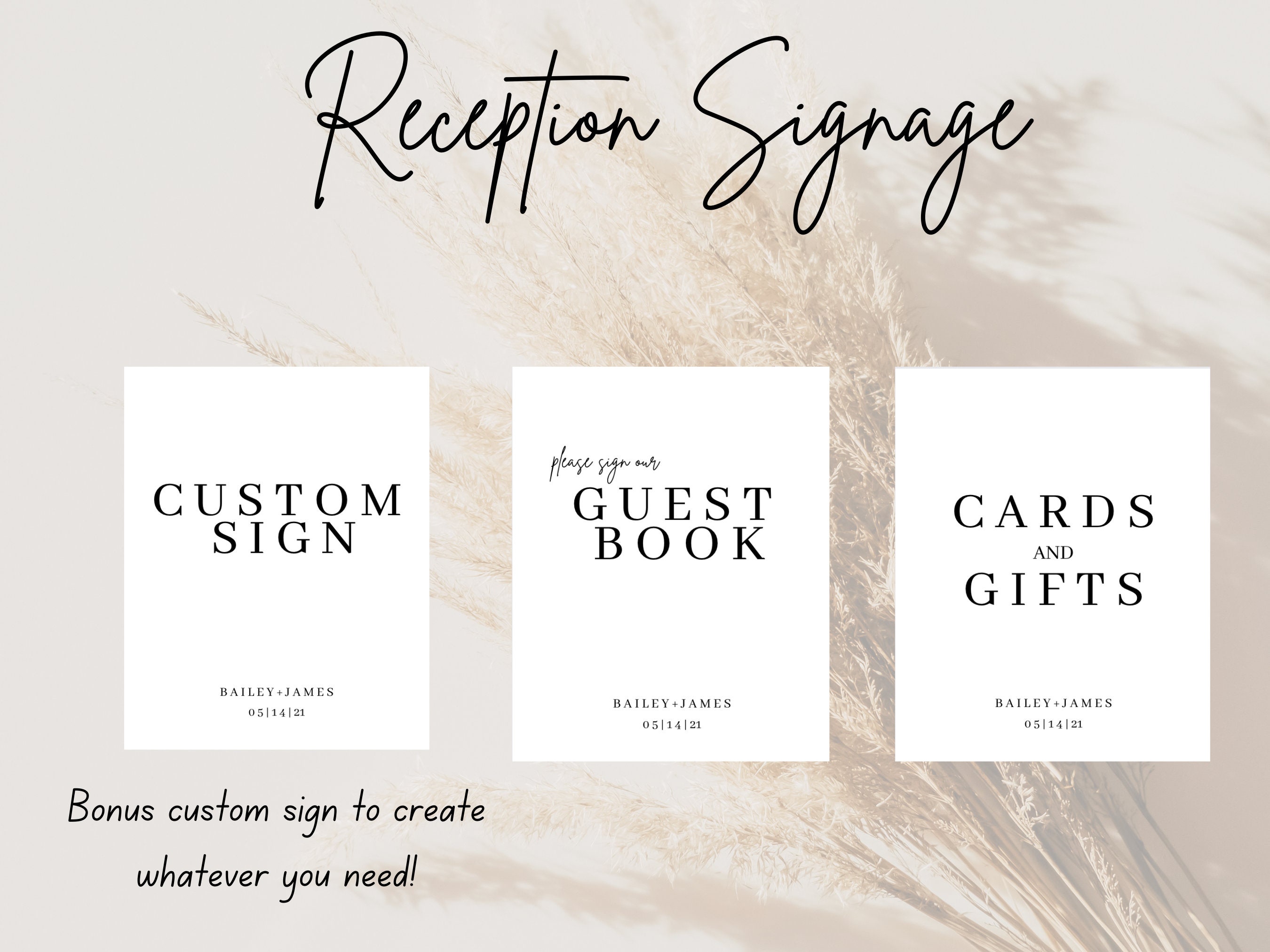Large Modern Wedding Stationary & Signage Bundle 12 Pages - Etsy