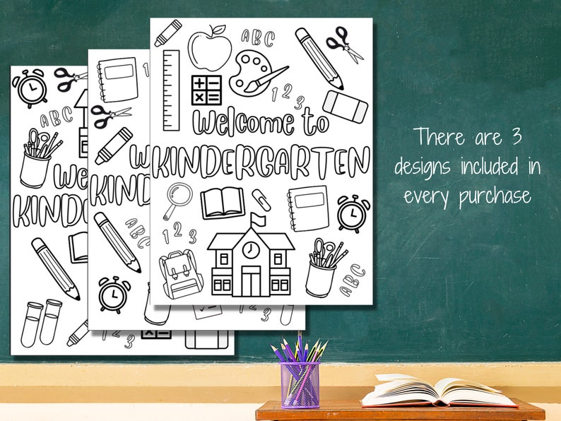 Welcome to Kindergarten Coloring Sheet, Open House, First Day of School ...