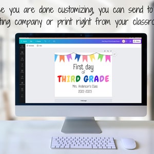 First Day of Third Grade, First Day of School Poster, Back to School ...