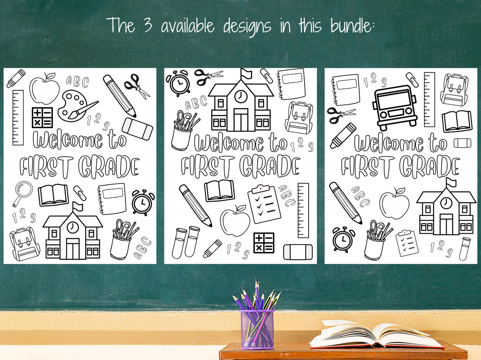 Welcome to First Grade Coloring Sheet, Open House, Back to School ...