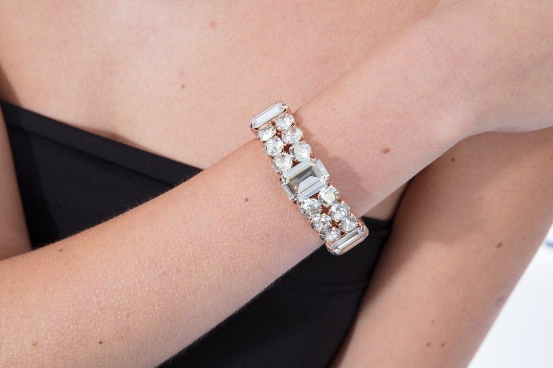 Swarovski Crystal Cuff Bracelet - Etsy