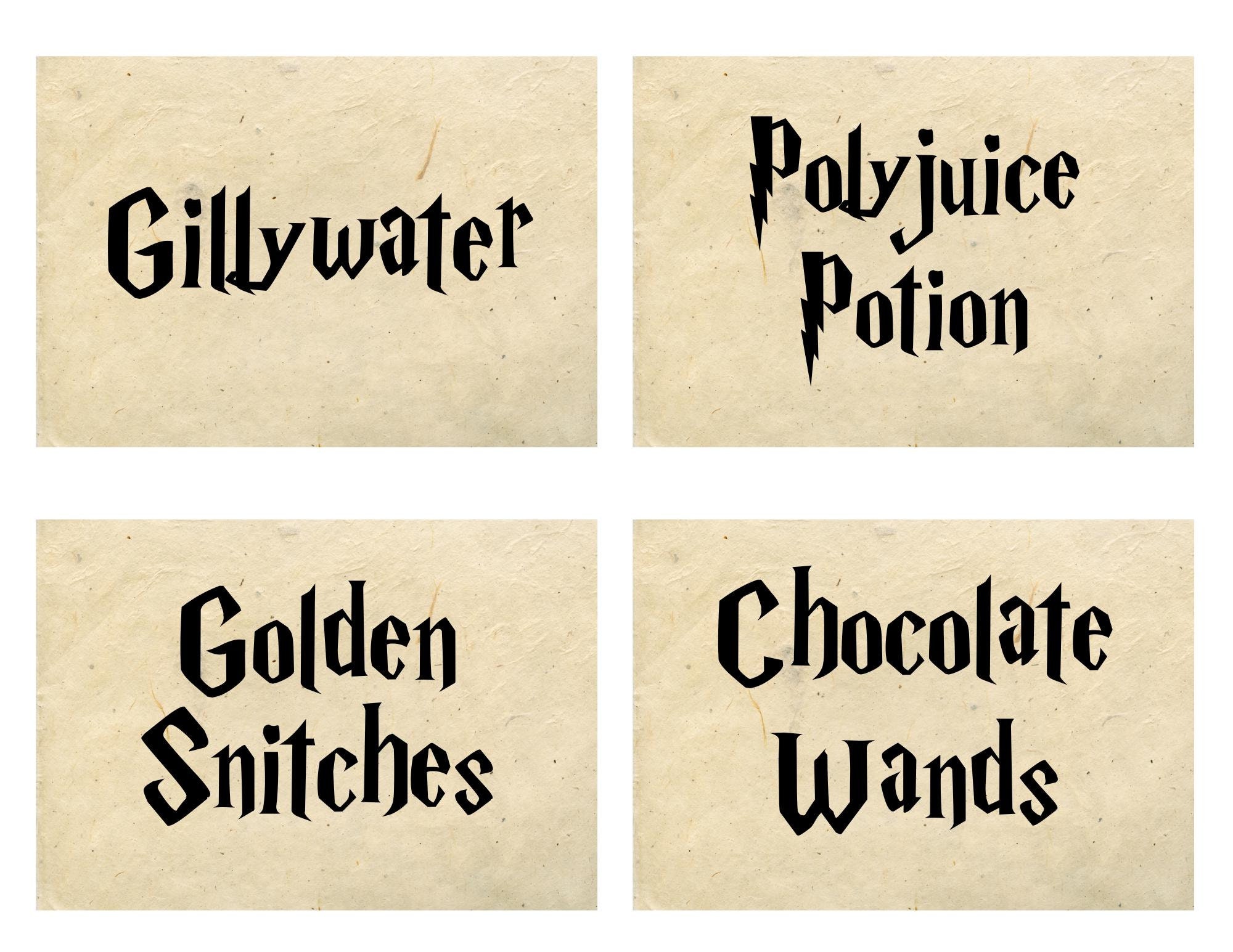 Magical Party Food Label Template, Gillywater, Polyjuice Potion ...