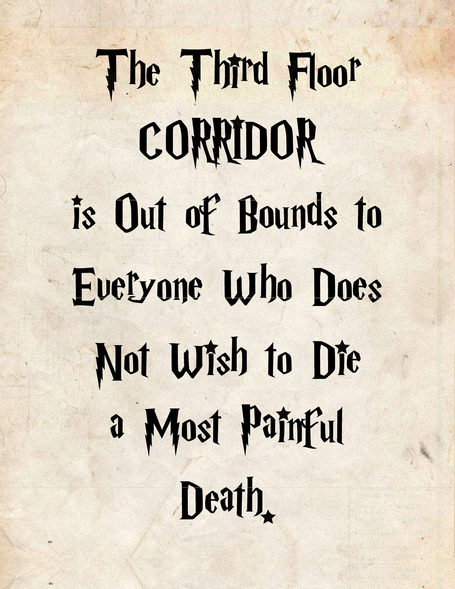 Magical Corridor Do Not Enter Sign for Party Baby Shower - Etsy