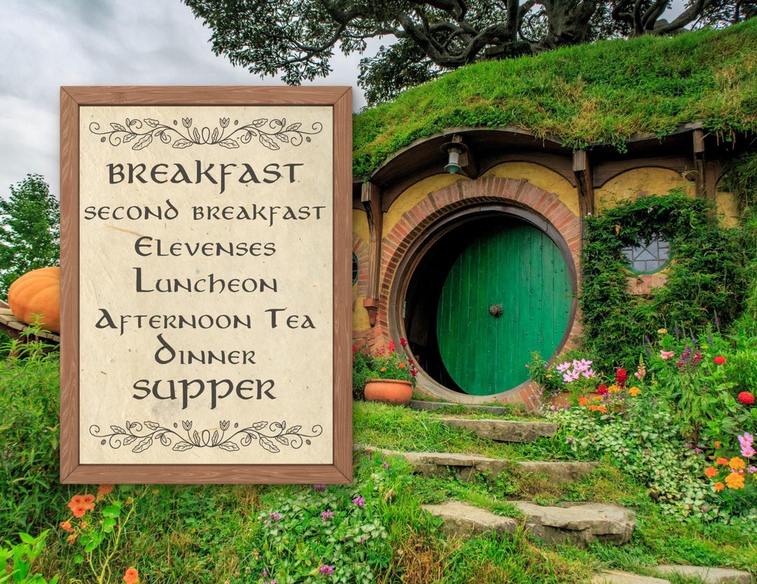 Breakfast, Second Breakfast, Elevenses, Hobbit, LOTR Sign for Party ...