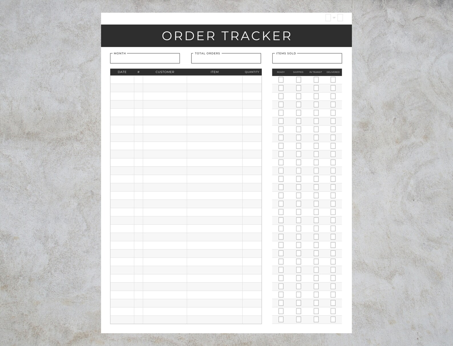 Order Status Tracker Order Tracker Printable Small - Etsy