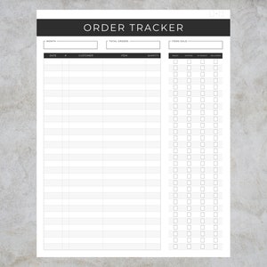 Order Status Tracker | Order Tracker Printable , Small Business, Order ...