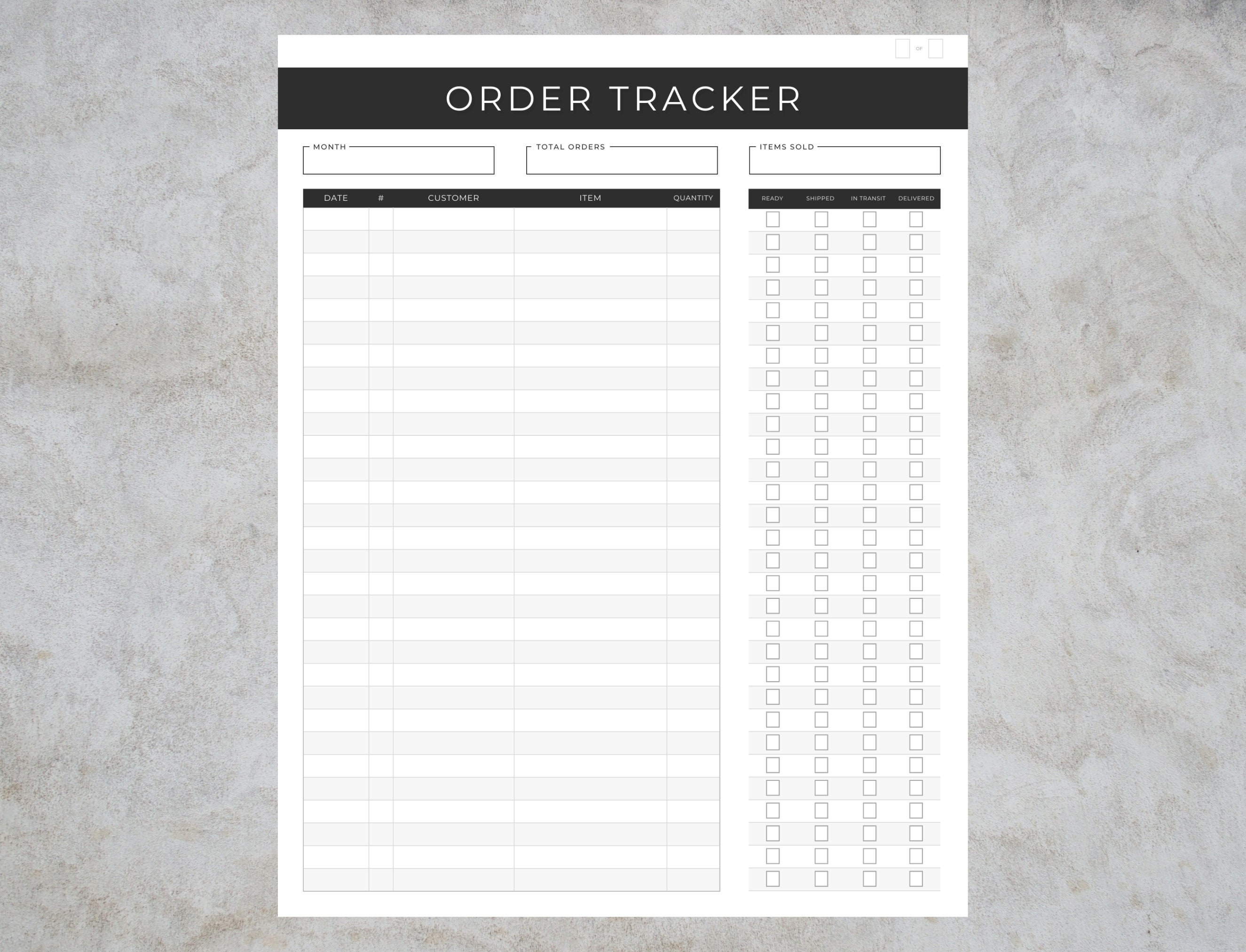 Order Status Tracker | Order Tracker Printable , Small Business, Order ...