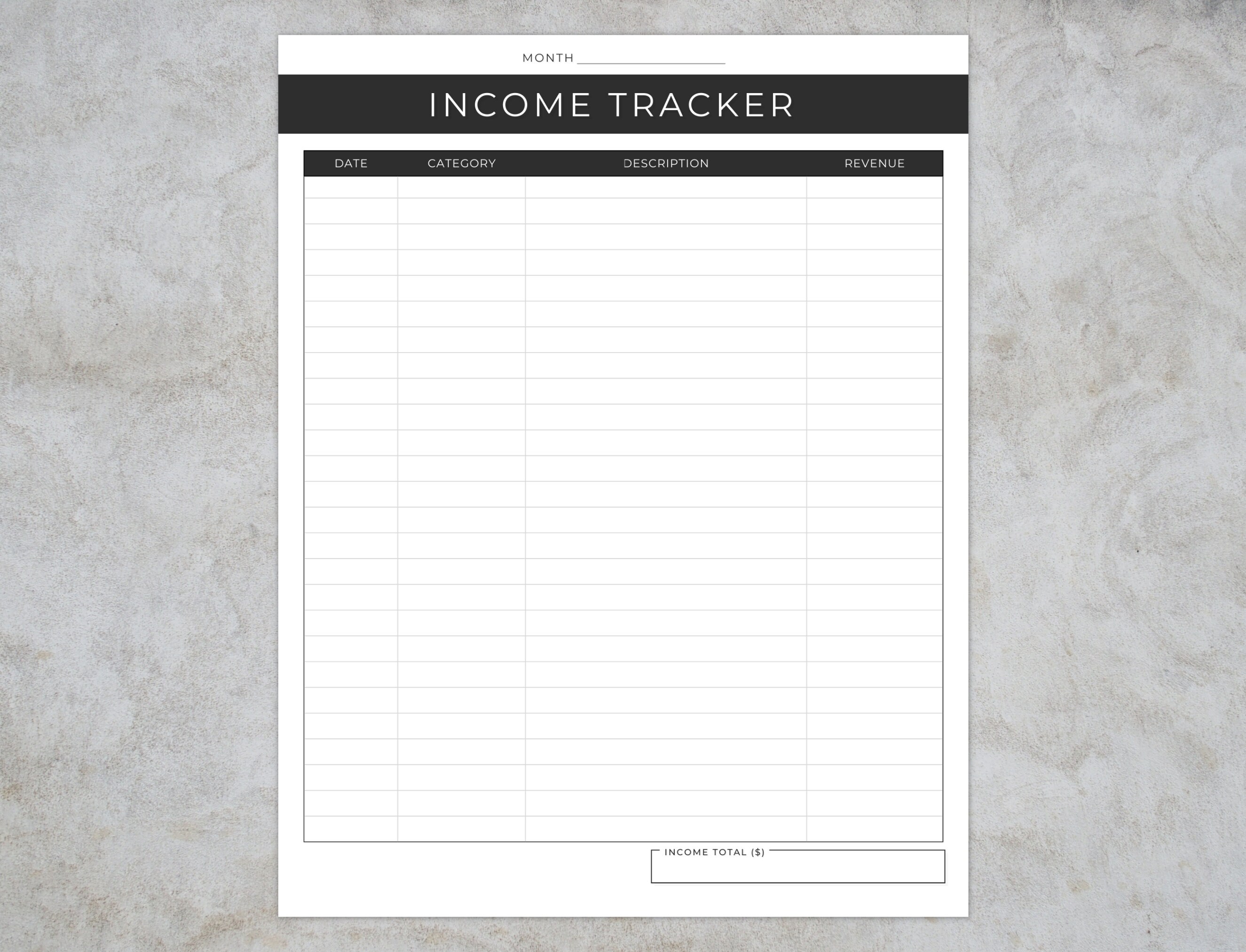 Income Tracker / Expense Tracker Forms - Printable | Income Log ...
