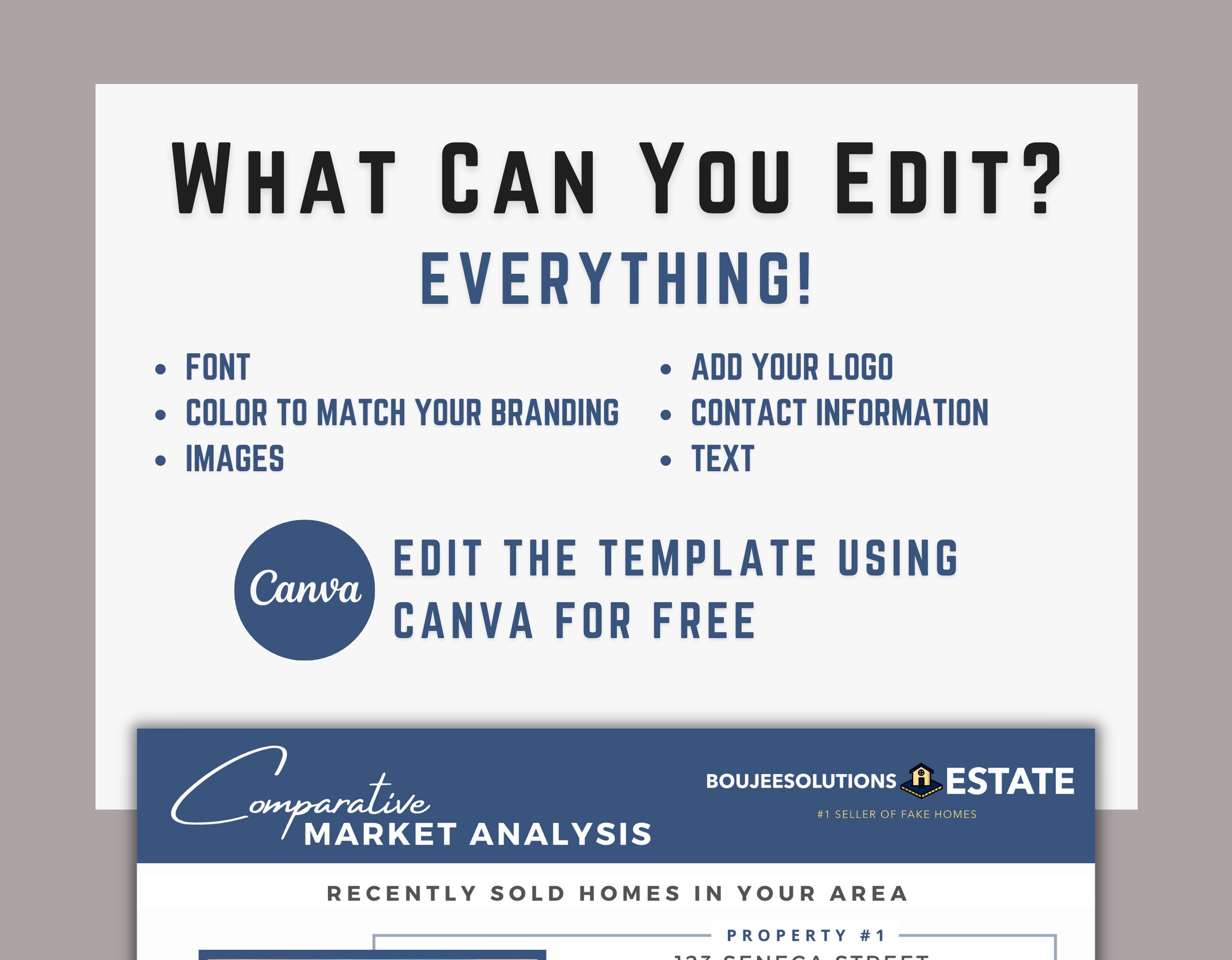 CMA Template Real Estate | CMA Packet, Listing Presentation, Real ...