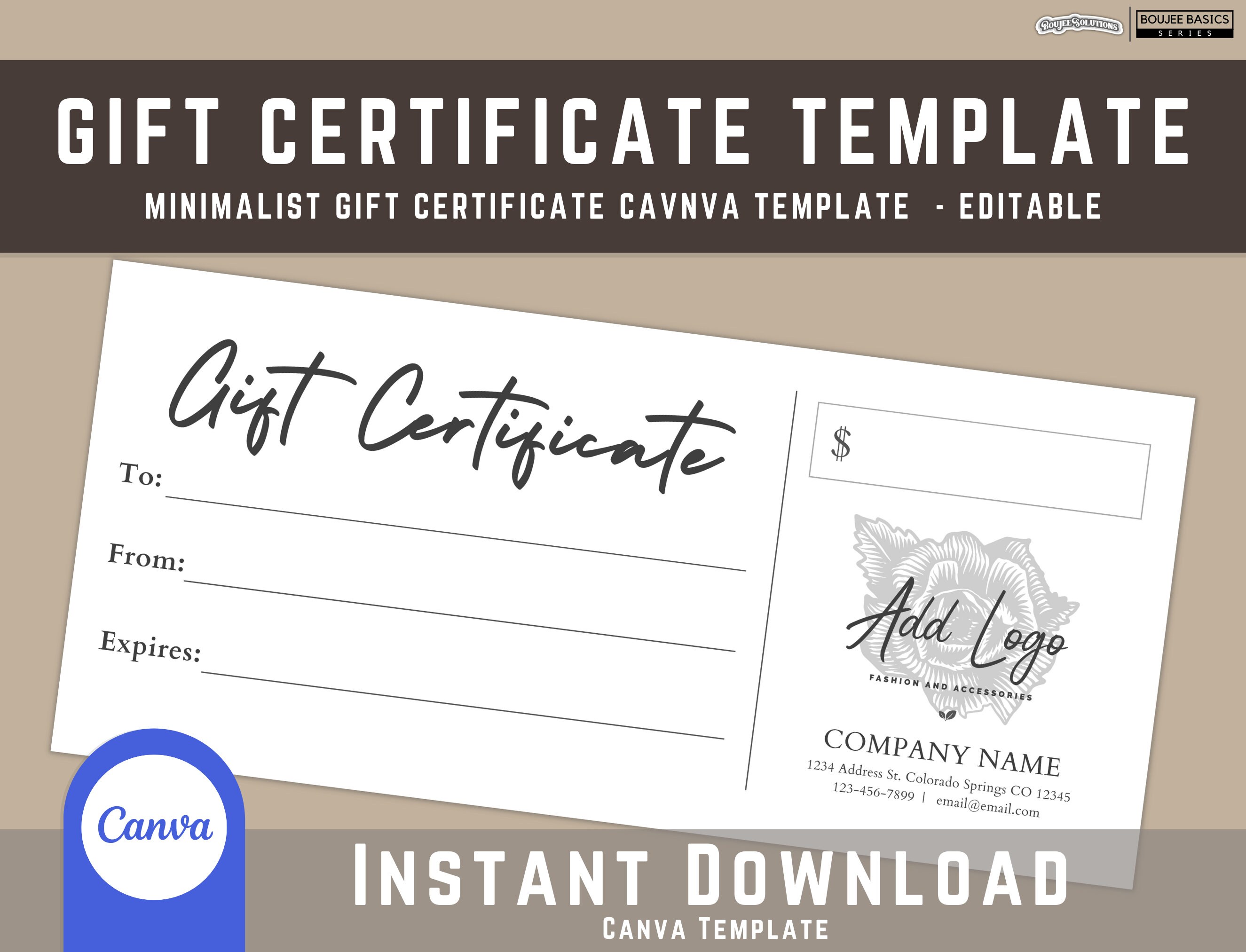 Gift Certificate Template | Add Logo Template, Gift Card Template, DIY ...