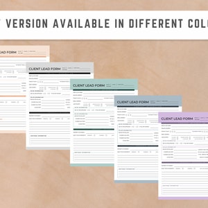 Client Intake Form | Client Information Form, Relator Intake Sheet Real ...