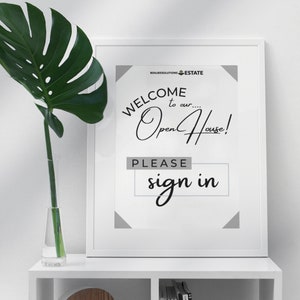 Open House Sign in Sheet, Feedback Form, Welcome Sign , Realtor ...