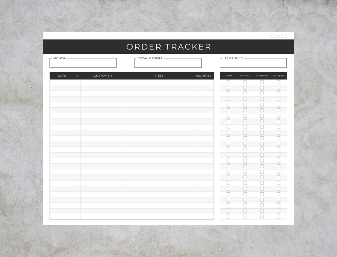 Order Status Tracker Order Tracker Printable Small - Etsy