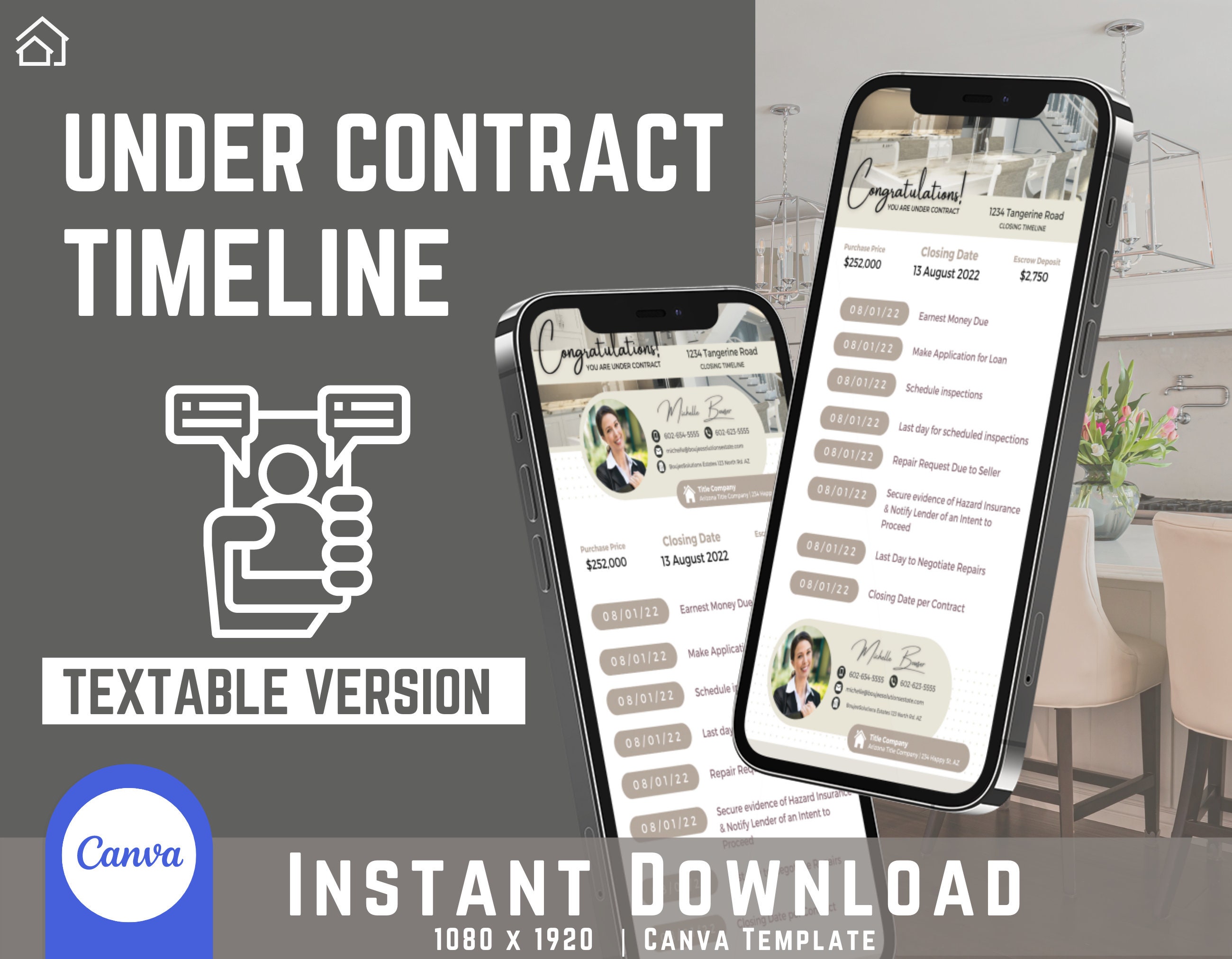 Textable Under Contract Timeline | Real Estate Template, Under Contract ...