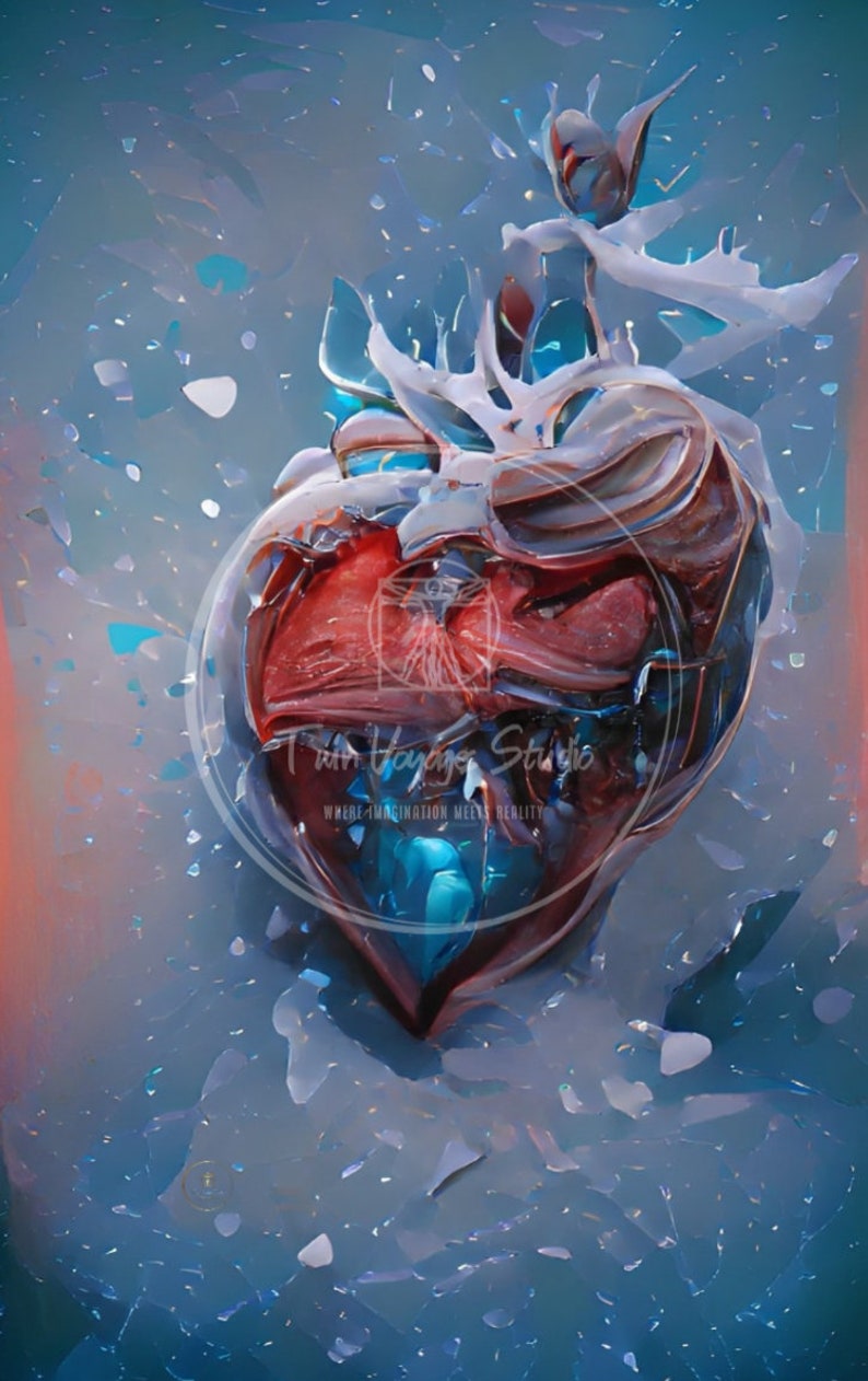 Frozen Heart Art Print, Digital Art, Digital Download Print, Instant ...