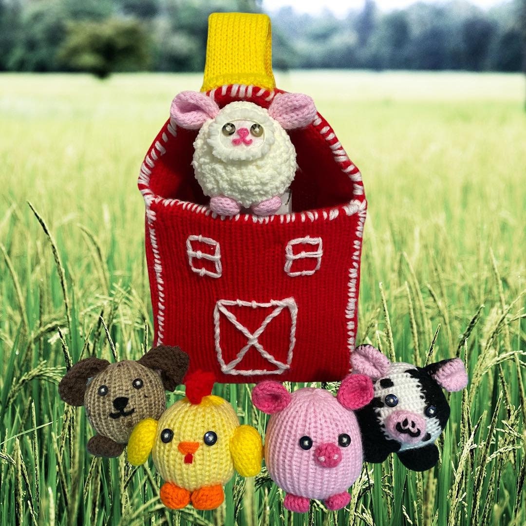 KNITTING MACHINE PATTERN for Farm Animals and Barn Bag Set Cow Pig Dog ...