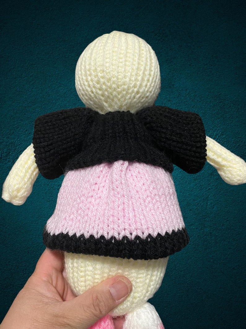 Circular KNITTING MACHINE PATTERN for Knitted Stuffed Gothic Goth Girl ...