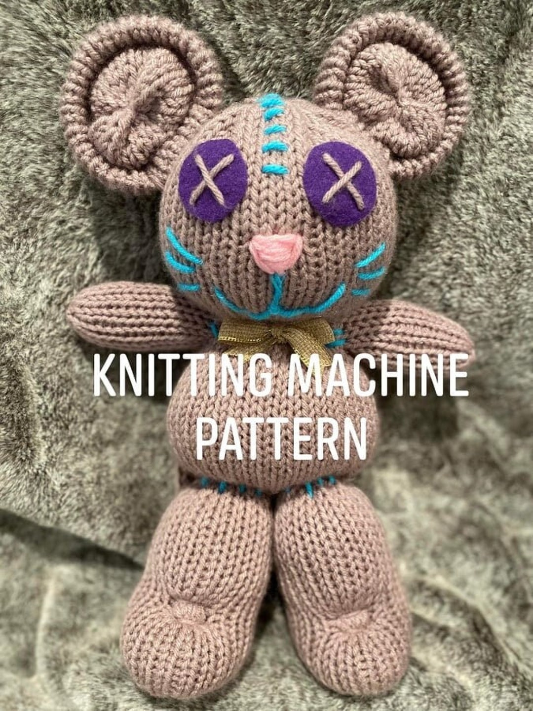 KNITTING MACHINE PATTERN Crocheted Knitted Toy Mouse Stuffed Animal - Etsy