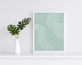 Printable Instant Download Hand Line Art Boho Home Decor Digital Print ...