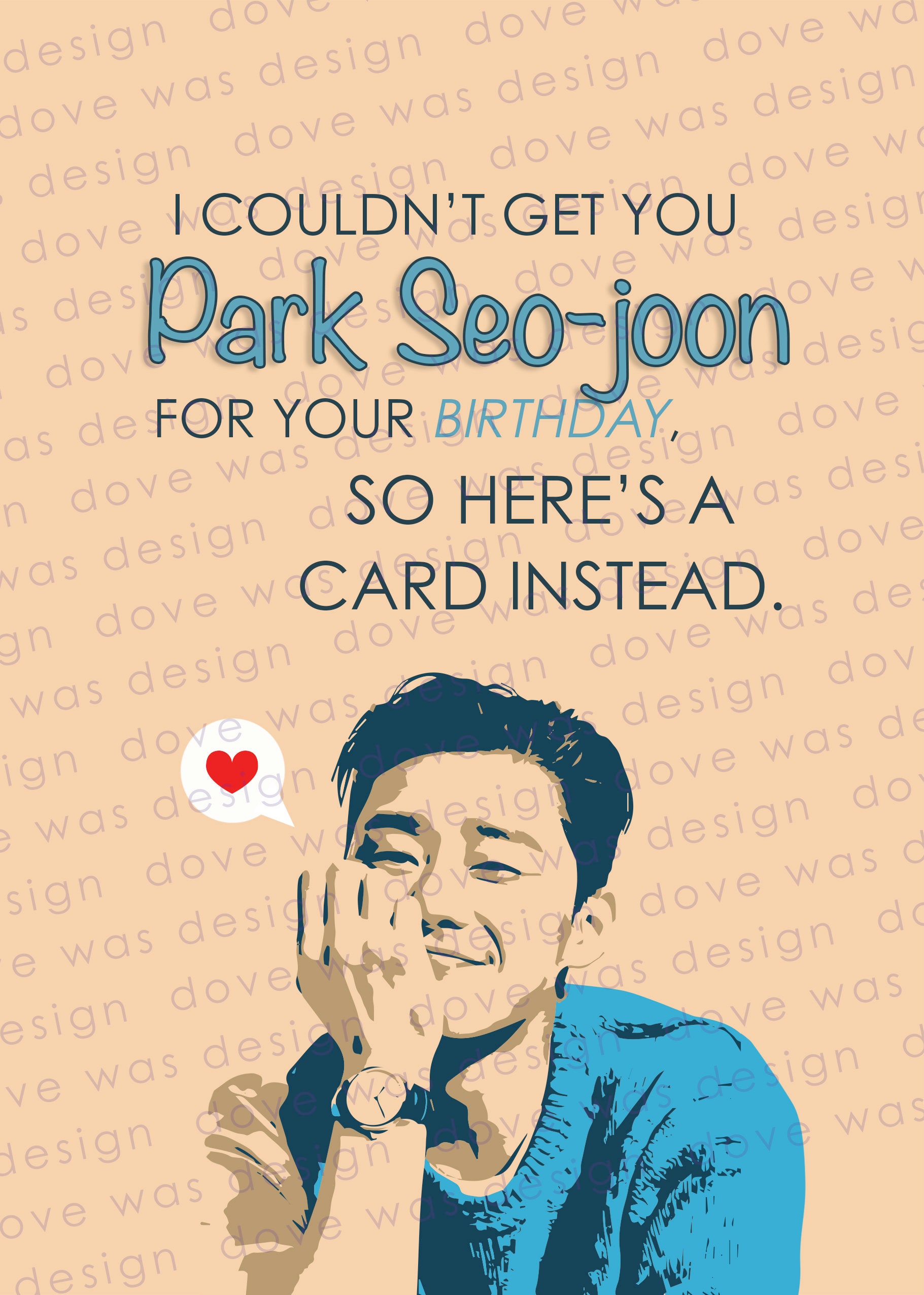 Park Seo-joon Kdrama Happy Birthday Card Instant Downloadable Cute ...