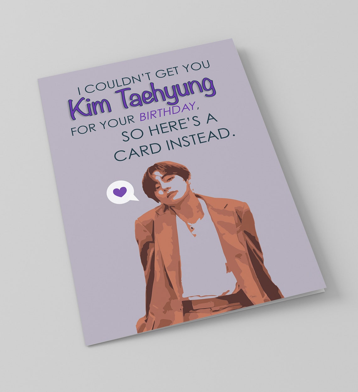 Kim Taehyung Kim Tae-hyung V BTS Happy Birthday Card Instant ...