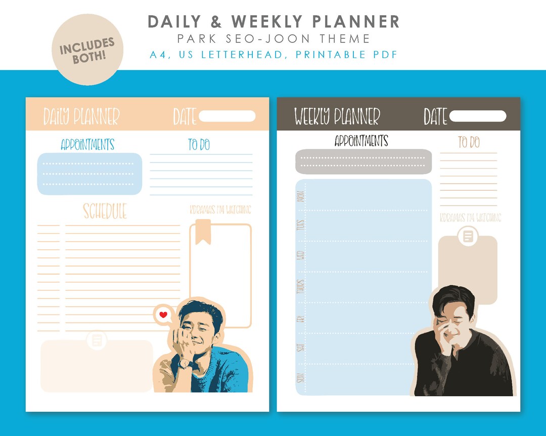 Park Seo-joon Kdrama Planner Pages Instant Downloadable Cute Korean ...