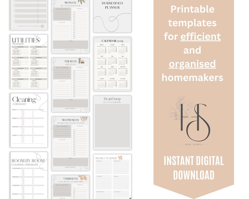 Household Planner Binder Printable for Mom Homemaker Planner Binder ...