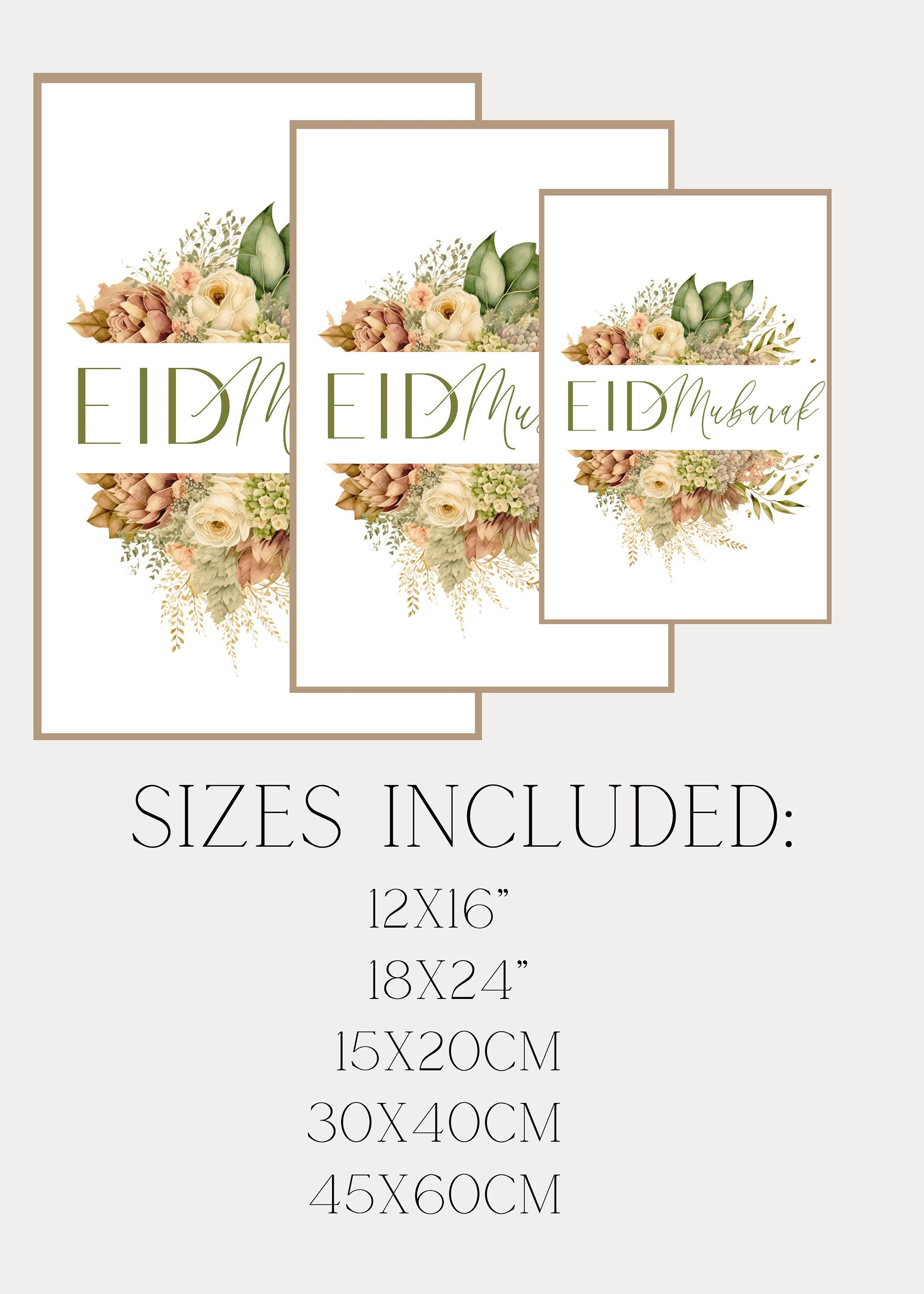 Floral Eid Mubarak Board Eid Welcome Sign, Eid Al Adha Eid Al Fitr ...