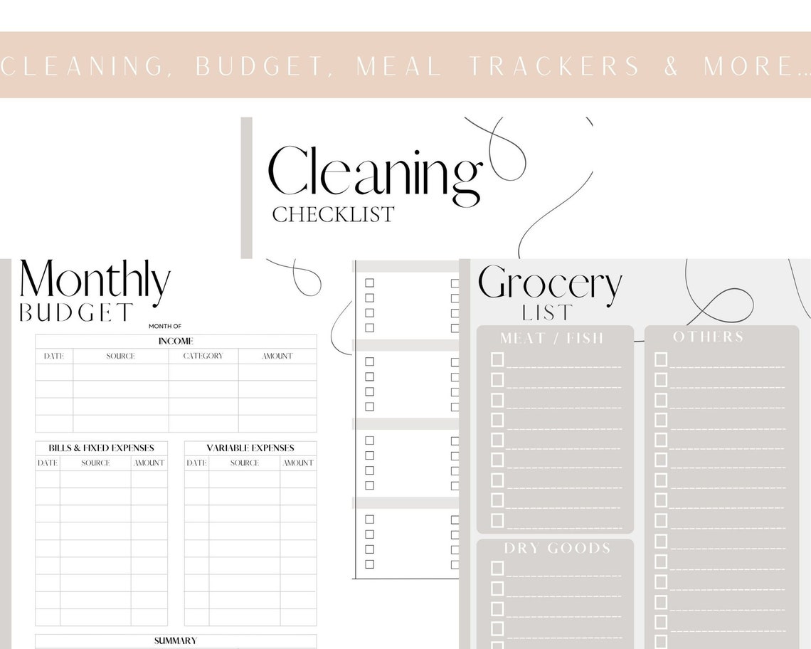 Household Planner Binder Printable for Mom Homemaker Planner Binder ...