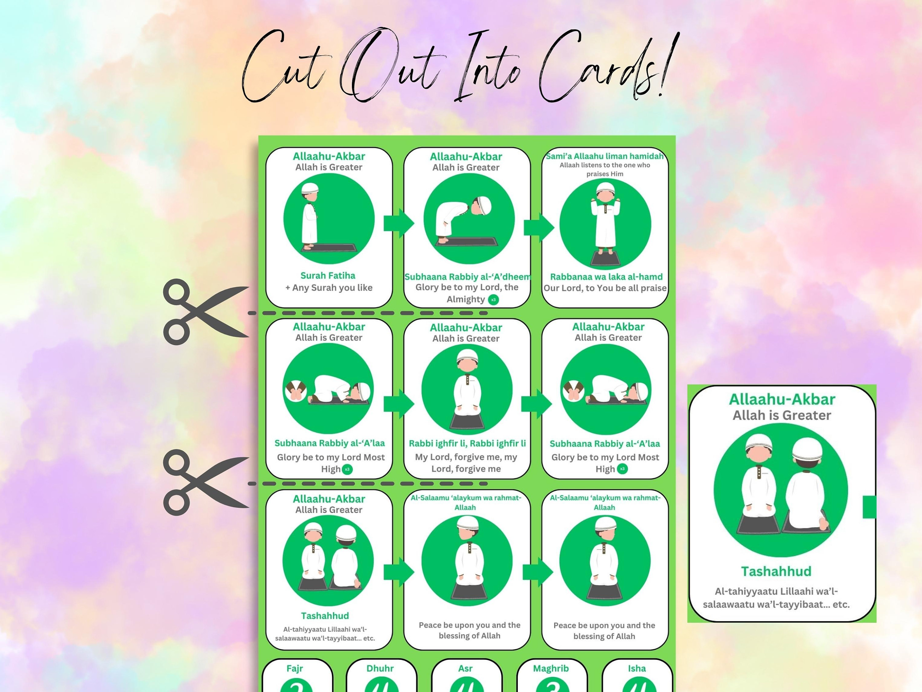 Salah Step by Step Poster Learn How to Pray Kids Salah Tracker Kids ...