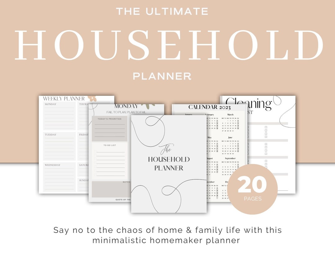 Household Planner Binder Printable for Mom Homemaker Planner Binder ...
