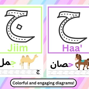 Arabic Alphabet Tracing Worksheet Tajweed for Kids Learn Arabic Muslim ...