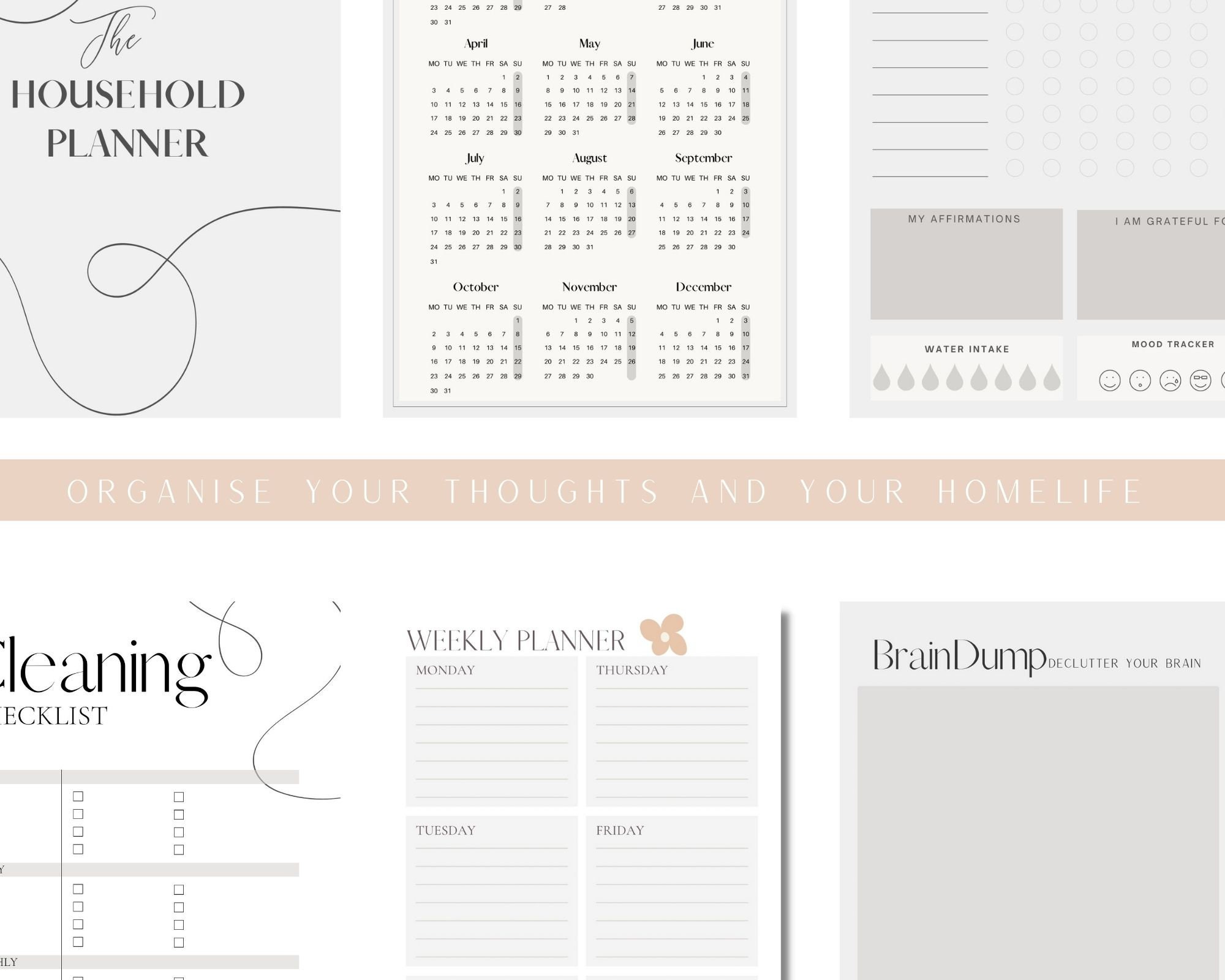 Household Planner Binder Printable for Mom Homemaker Planner Binder ...