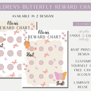 Butterfly Reward Chart Butterfly Chore Chart Printable Butterfly ...