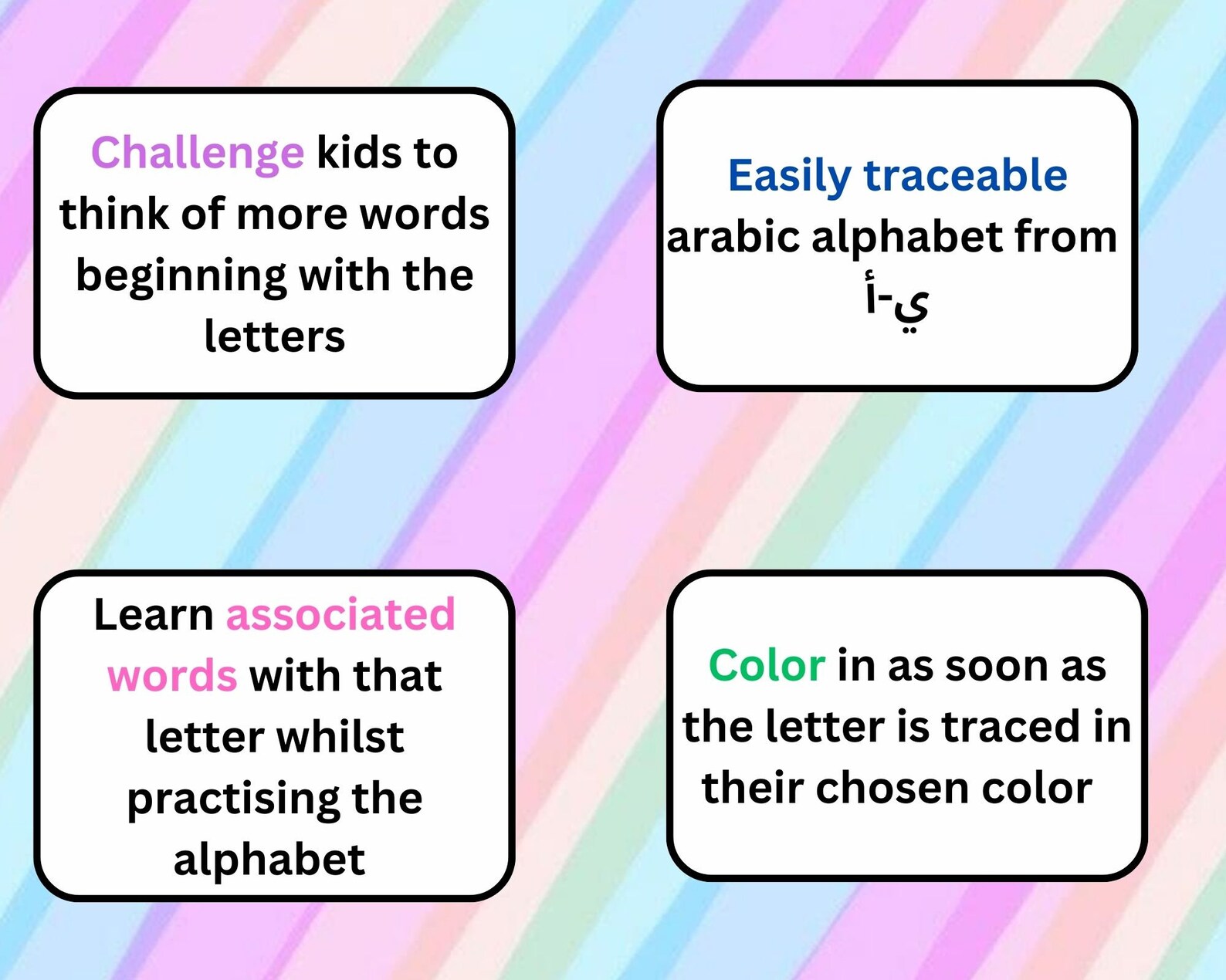 Arabic Alphabet Tracing Worksheet Tajweed for Kids Learn Arabic Muslim ...