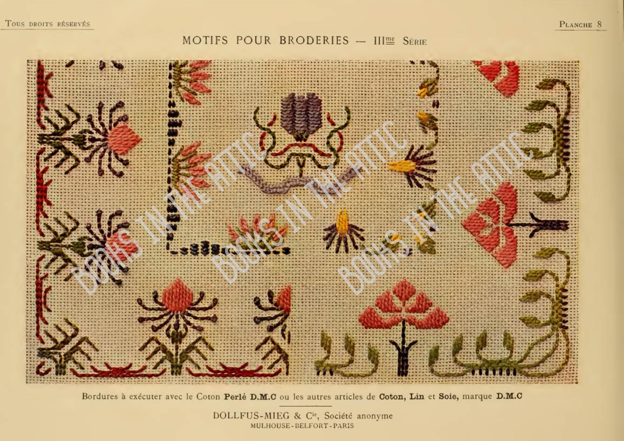 Motifs Pour Broderie - Vintage French Embroidery Pattern PDF Digital ...